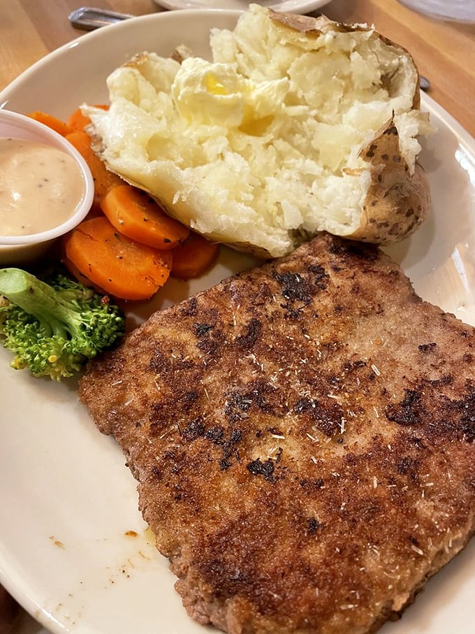 Chicken fried steak: where comfort food meets culinary craftsmanship. That golden crust is the security blanket you didn't know you needed.