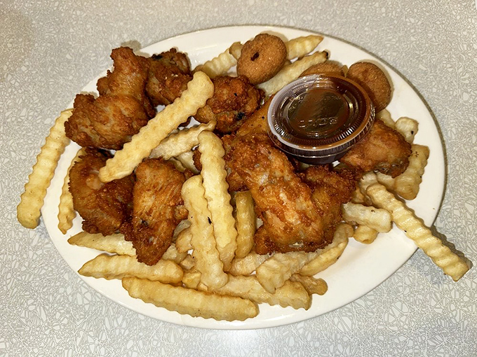 This isn't just fried chicken&mdash;it's a golden-brown archipelago of crispy goodness, where each piece demands to be the first conquered.