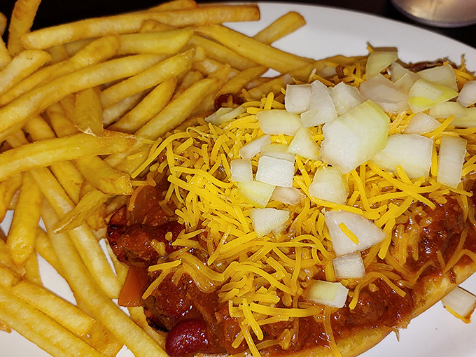 This isn't just a chili cheese dog with fries; it's proof that Jim's lunch game is as strong as its breakfast reputation.
