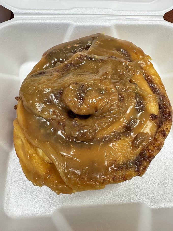 These cinnamon rolls in their to-go container might not make it home&mdash;car snacking is a real risk here.