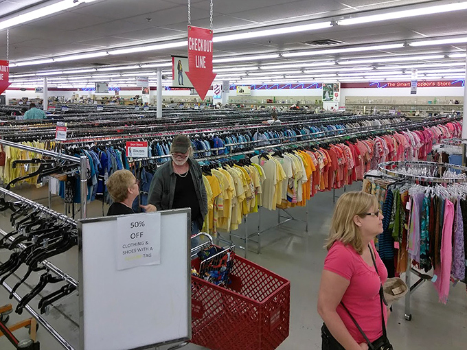 The clothing section: a rainbow of possibilities where that perfect jacket&mdash;the one that makes strangers ask "where'd you get that?"&mdash;is hiding.