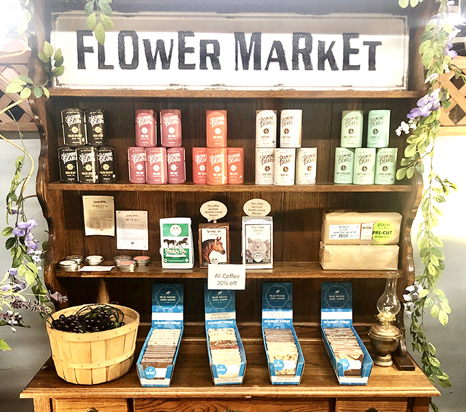 The "Flower Market" display isn't just selling coffee&mdash;it's offering a portal to mornings when brewing was a ritual, not a rushed necessity.