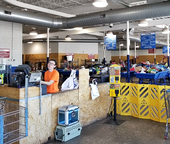 The checkout counter&mdash;final gateway between hunting and victory, where pounds translate to pennies and finds become official treasures.