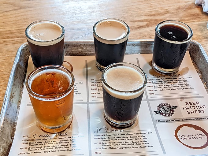 Beer flights: where indecision becomes a virtue. Five little glasses of happiness that prove Michigan's craft beer scene is no joke.