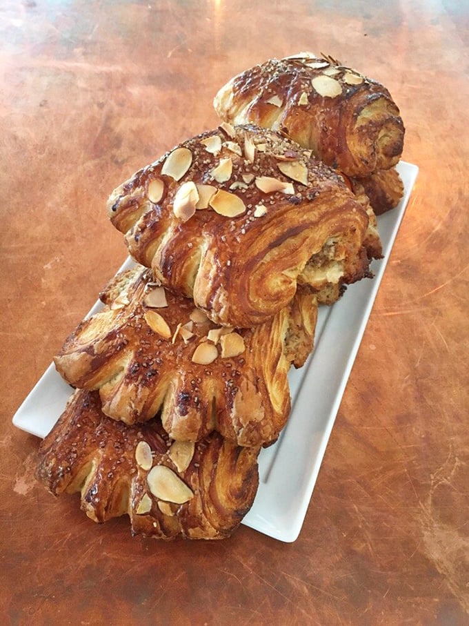 These almond croissants with their flaky layers prove that French pastry techniques work beautifully in small-town Idaho kitchens.