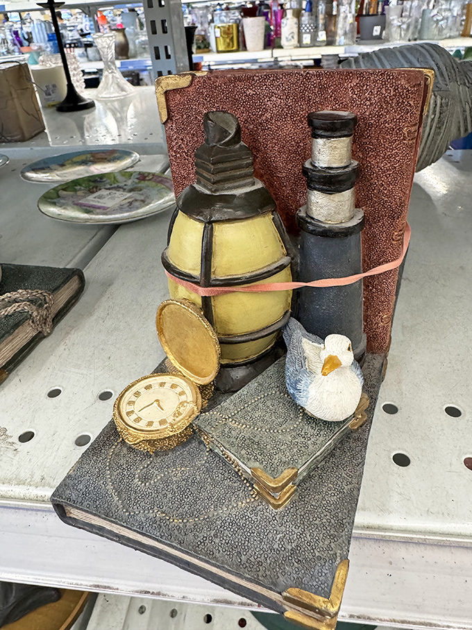 Vintage bookends and decorative treasures that whisper, "Take me home and make your friends ask where you found such unique pieces."