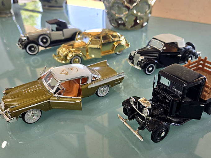 These miniature classics capture automotive history in die-cast form, perfect for collectors who prefer their vintage cars shelf-sized and payment-free.