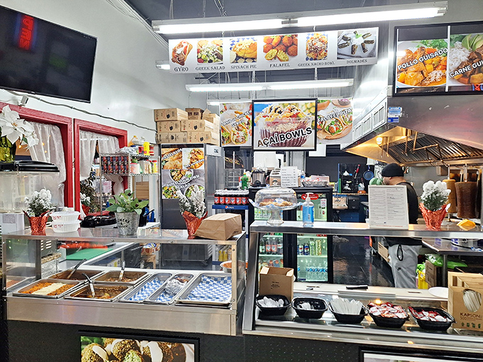 Counter seating at the food vendors means you can refuel without missing a moment of shopping.