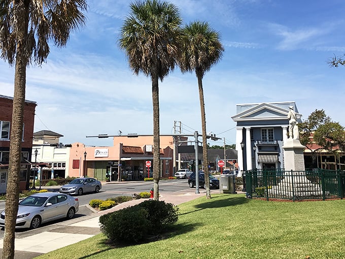 Classic Florida streetscapes blend palm trees with historic architecture, creating that quintessential "Old Florida" vibe that's increasingly rare in the Sunshine State.