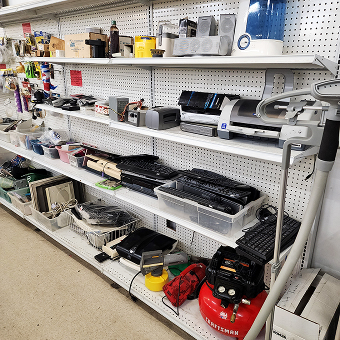 The electronics graveyard, where yesterday's must-have gadgets await resurrection in the hands of tinkerers, collectors, and the delightfully frugal.