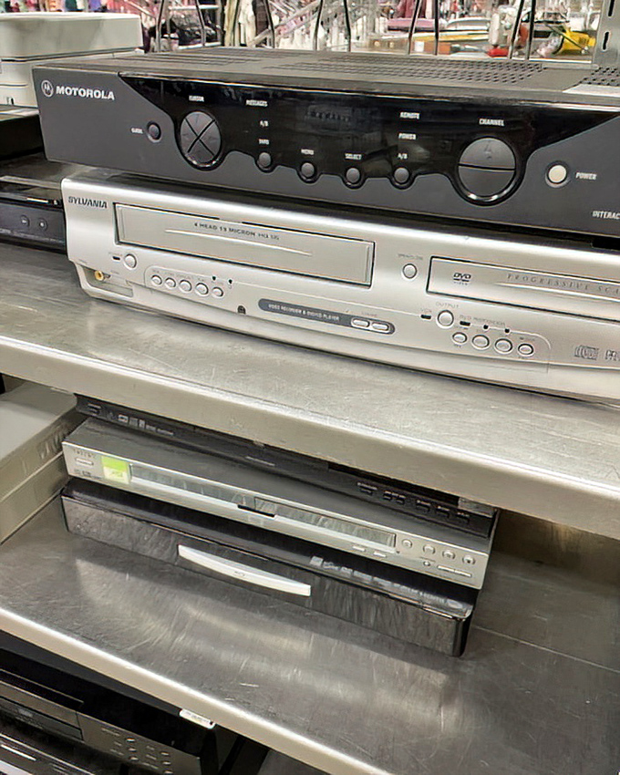 The electronics section: where yesterday's cutting-edge technology comes to find its forever home with nostalgic tech enthusiasts.