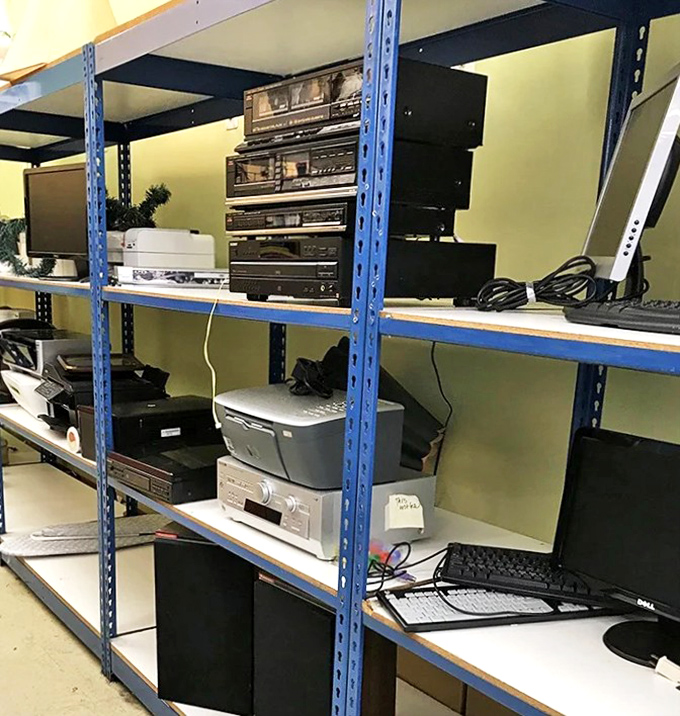 The electronics section: where yesterday's cutting-edge technology comes for its second act, like Broadway stars taking roles in dinner theater.