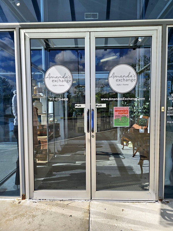 Those glass doors are basically portals to a parallel universe where everything costs 75% less.