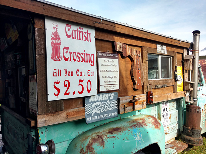 "Catfish Crossing" isn't just a food stand&mdash;it's a cultural institution where $2.50 buys all-you-can-eat happiness with a side of local flavor.