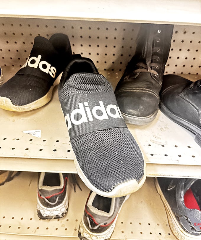 Even Adidas sneakers find their way here. One person's "last season" is another's "just what I've been looking for!"