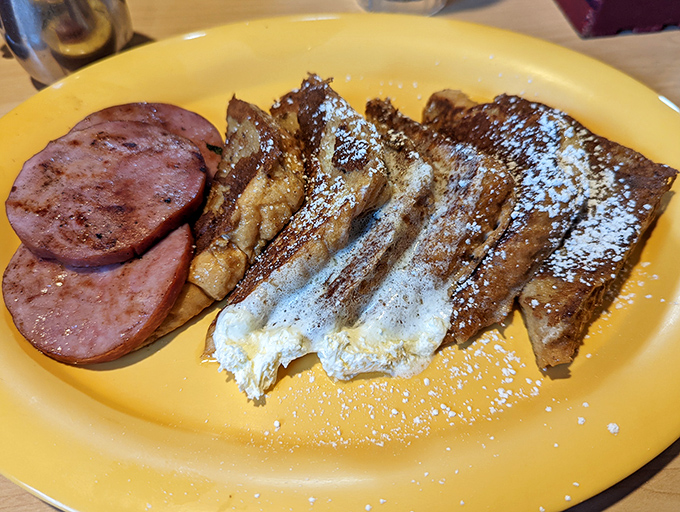 French toast that's dressed for success&mdash;powdered sugar dusting these golden slices like the season's first snow on Vermont hills.