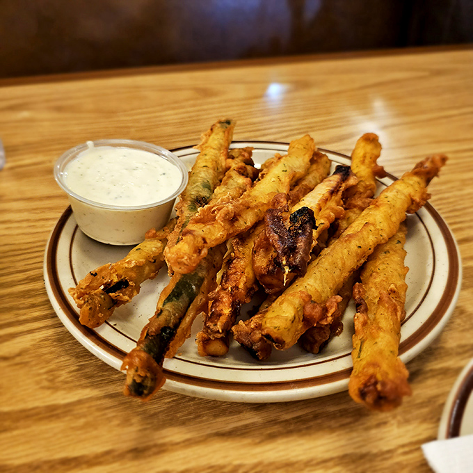 Crispy fried zucchini sticks that make you question why you've been wasting time eating vegetables any other way.