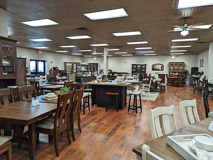 A showroom of craftsmanship that puts today's "assembly required" furniture to shame. These pieces weren't built for years, but generations.
