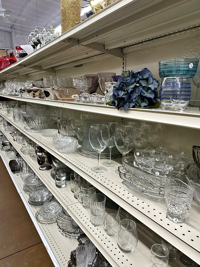 Crystal and glassware that would make your dinner guests think you inherited from royalty, not scored for pocket change.