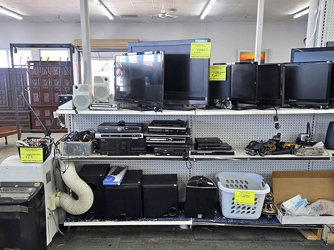 The electronics graveyard, where yesterday's cutting-edge technology comes for its second act. That VCR might be vintage cool again!