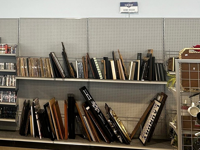 Picture frames waiting for your memories, proving that art supplies and home d&eacute;cor don't require trust fund money.