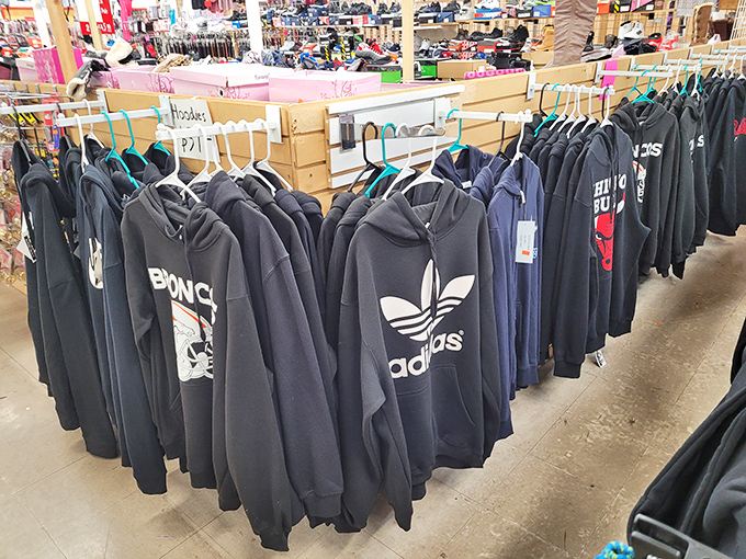 Hoodie headquarters with enough options to outfit an entire college campus or a very indecisive weather forecaster.