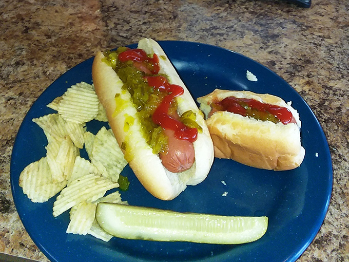 Even lunch gets the farm-fresh treatment &ndash; a classic hot dog with all the fixings that proves MOO-ville isn't just about the sweet stuff.