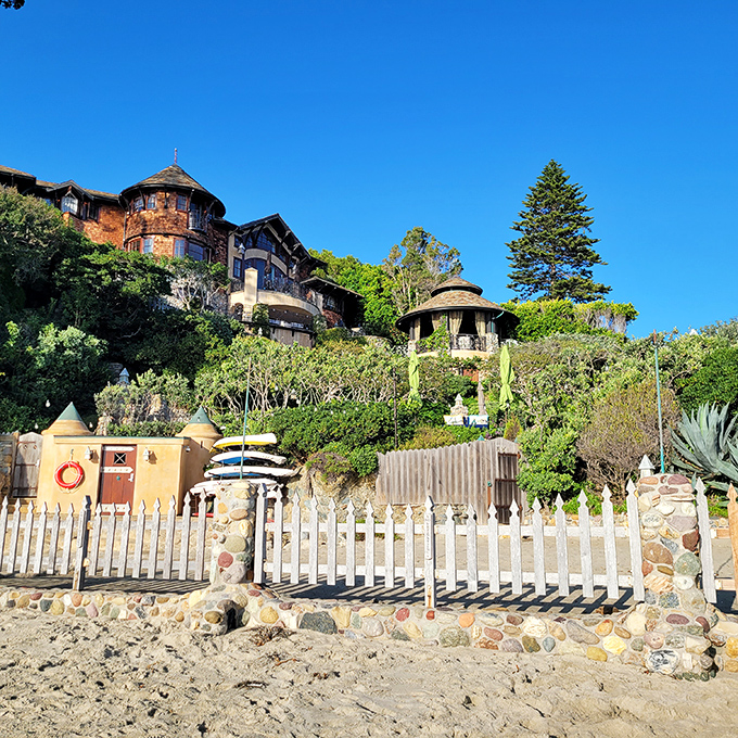 Laguna's cliffside homes look down on the tower like curious onlookers, wondering what stories it could tell.