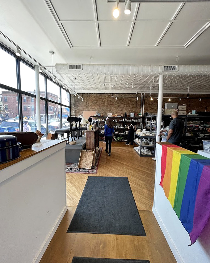 Sunlight streams through large windows, illuminating wooden floors that have supported thousands of treasure hunters on their quests.