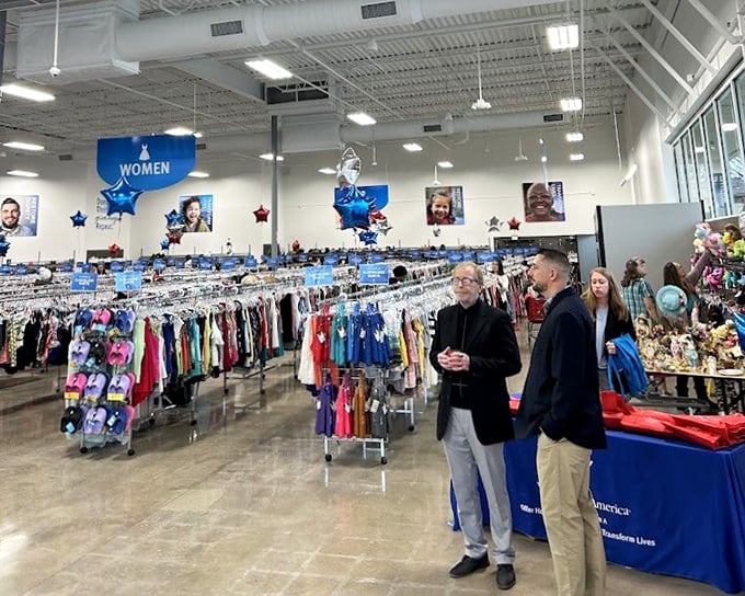 Spacious aisles and bright lighting transform the thrifting experience from rummaging to leisurely browsing. No flashlight required!