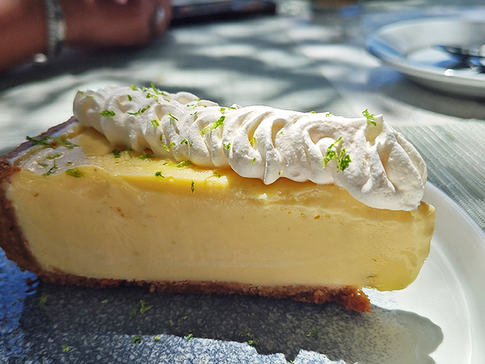 The key lime pie that launched a thousand road trips&mdash;tangy, creamy perfection crowned with whipped cream and a hint of lime zest.