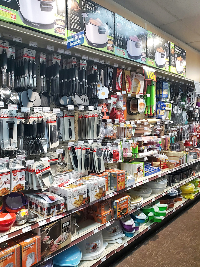 Kitchen gadget heaven where you'll convince yourself you absolutely need that avocado slicer despite never successfully picking a ripe avocado.