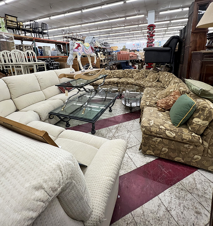 Living room sets staged with care invite you to imagine possibilities&mdash;"Try before you buy" has never looked so comfortable.