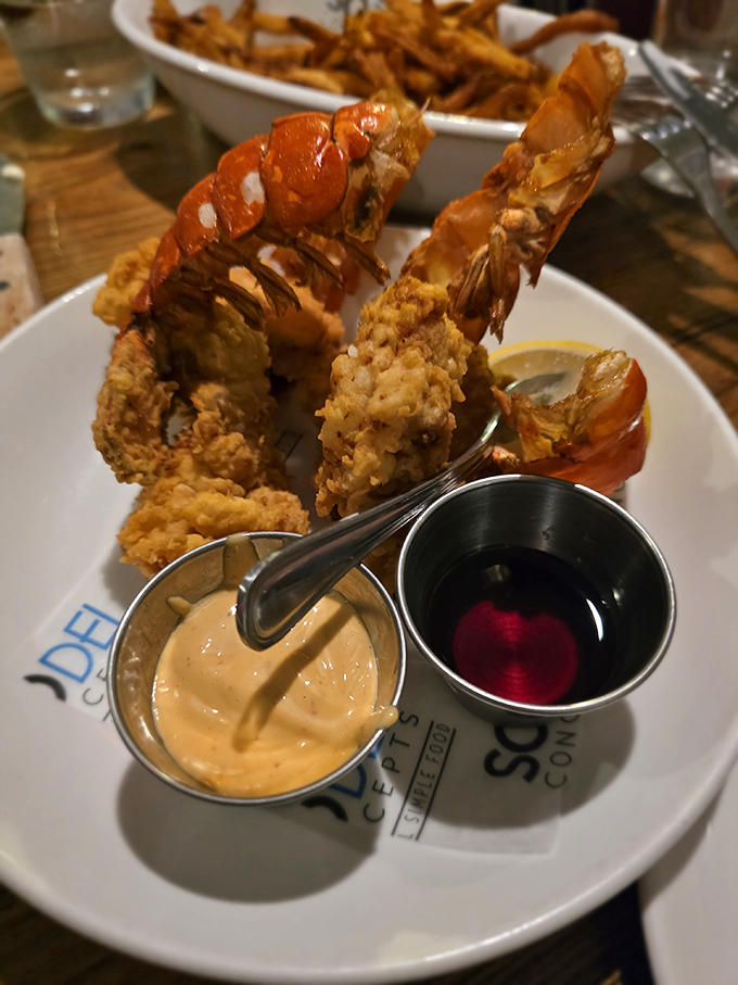 Fried lobster that's crispy outside, sweet inside &ndash; the ocean's most elegant resident dressed for a delicious night out.