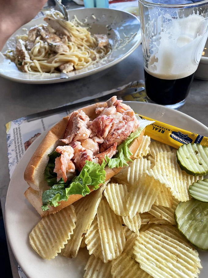 This lobster roll doesn't need fancy tricks&mdash;just sweet, tender Maine lobster meat in perfect proportion to its toasty vessel, with chips standing guard.
