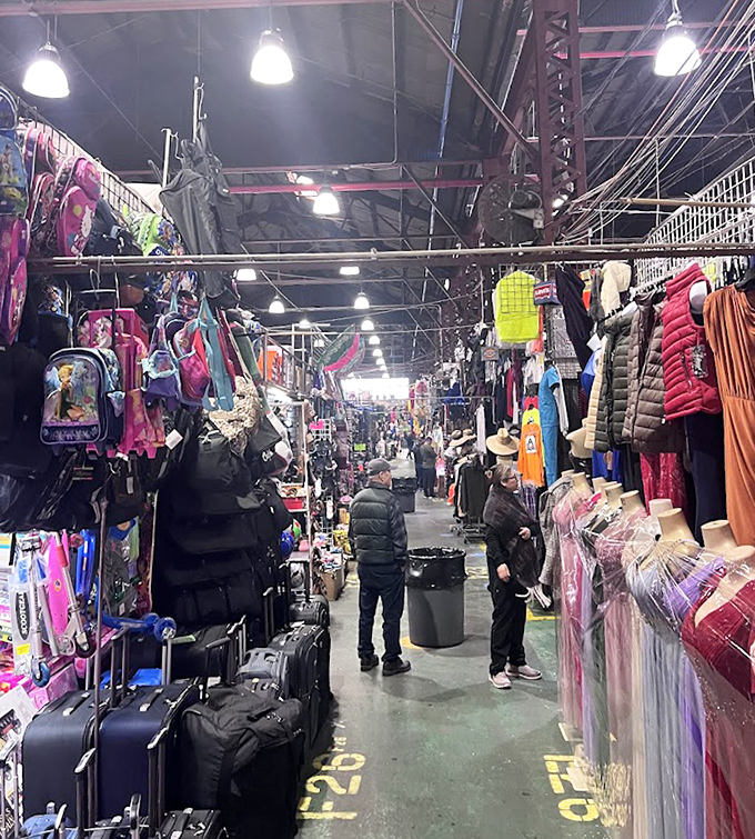 The luggage aisle: where your next adventure begins before you even leave Los Angeles. Practical meets colorful in this traveler's paradise.