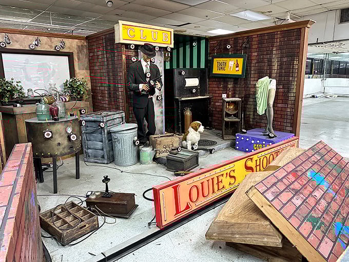 Louie's Shop display brings vintage gangster cool to Florida. The Blues Brothers would approve of this throwback to prohibition-era style.