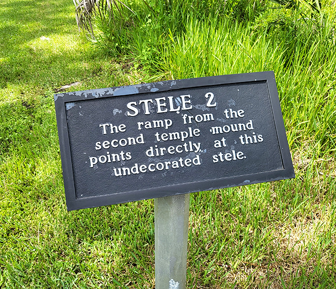 Every marker tells a story &ndash; this undecorated stele marker points to archaeological features that have survived millennia of Florida hurricanes and human development.