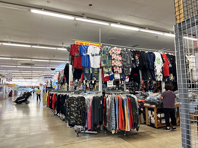 The men's section rivals any department store, minus the department store prices that make grown men weep.