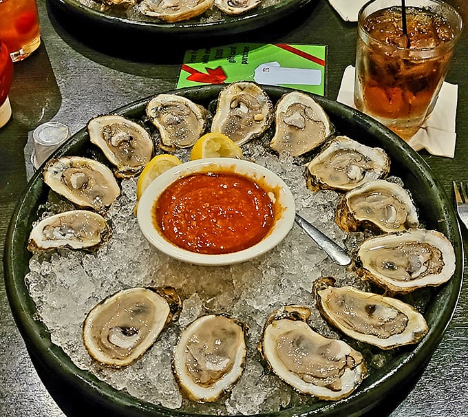 Raw oysters on the half shell &ndash; nature's perfect appetizer. Just a squeeze of lemon, a dash of hot sauce, and suddenly Tuesday feels like your birthday. 