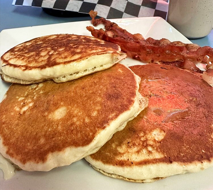 These pancakes aren't just golden brown &ndash; they're the color of childhood Saturday mornings and the reason elastic waistbands were invented.