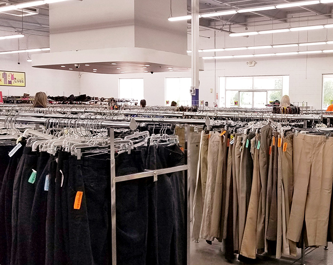 The professional wardrobe section: where career reinvention starts at prices that won't require a second mortgage.