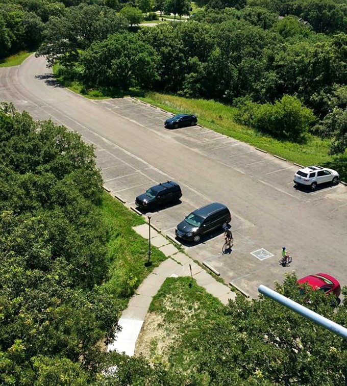 Even the parking lots at Mahoney are surrounded by greenery, as if nature is saying, "Don't worry, I'll be right here when you return."