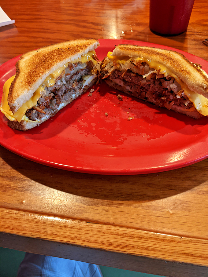 This patty melt isn't messing around&mdash;perfectly grilled bread hugging a juicy patty and melted cheese in a sandwich romance for the ages.