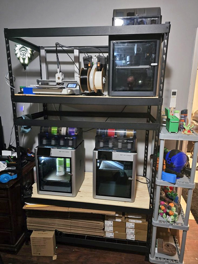 The tech corner: where 3D printers and gadgets prove one shopper's obsolete equipment is another's cutting-edge workshop waiting to happen.