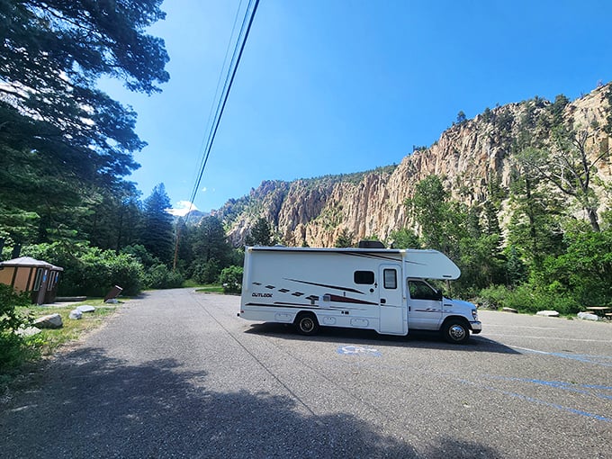 Some bring five-star accommodations to three-star wilderness&mdash;this RV camper found the perfect backdrop for temporary luxury.