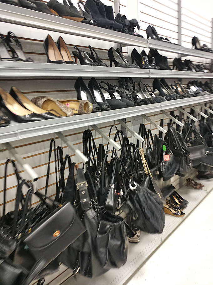 The shoe and handbag section &ndash; where fashionistas play "Is it vintage or just old?" with gleeful abandon.