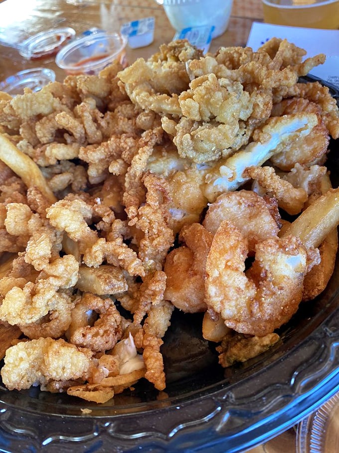 A mountain of fried perfection that makes you wonder why you ever eat anything else. Diet starts tomorrow, obviously.