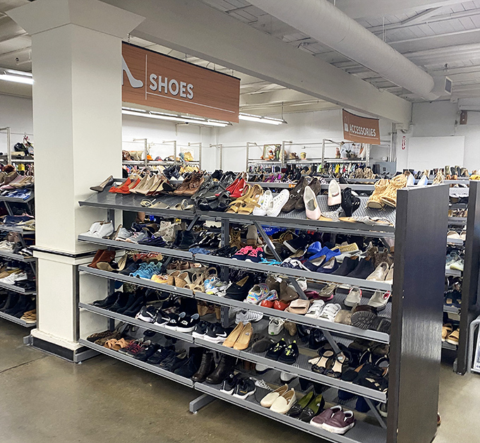 The shoe section: where Cinderella would have multiple options, all without turning into a pumpkin at midnight.