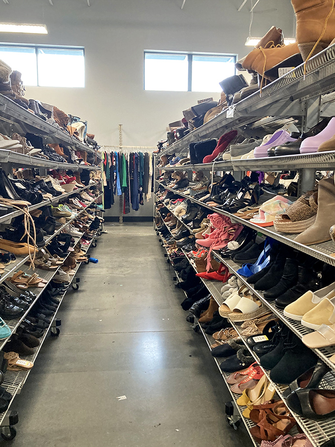 Shoe paradise! Where Carrie Bradshaw's champagne taste meets a root beer budget, and nobody has to know the difference.